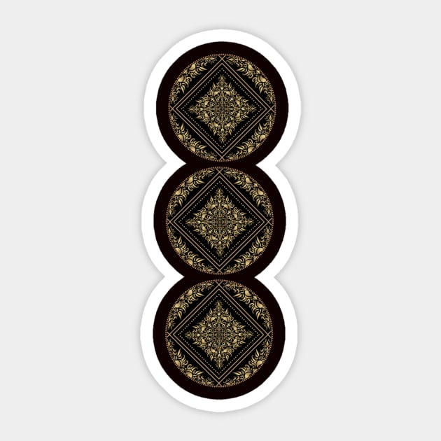 Three Golden Coins - Gold - Sticker | TeePublic